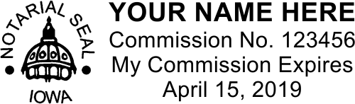 Iowa Notary Rectangular Seal - All State Notary Supplies